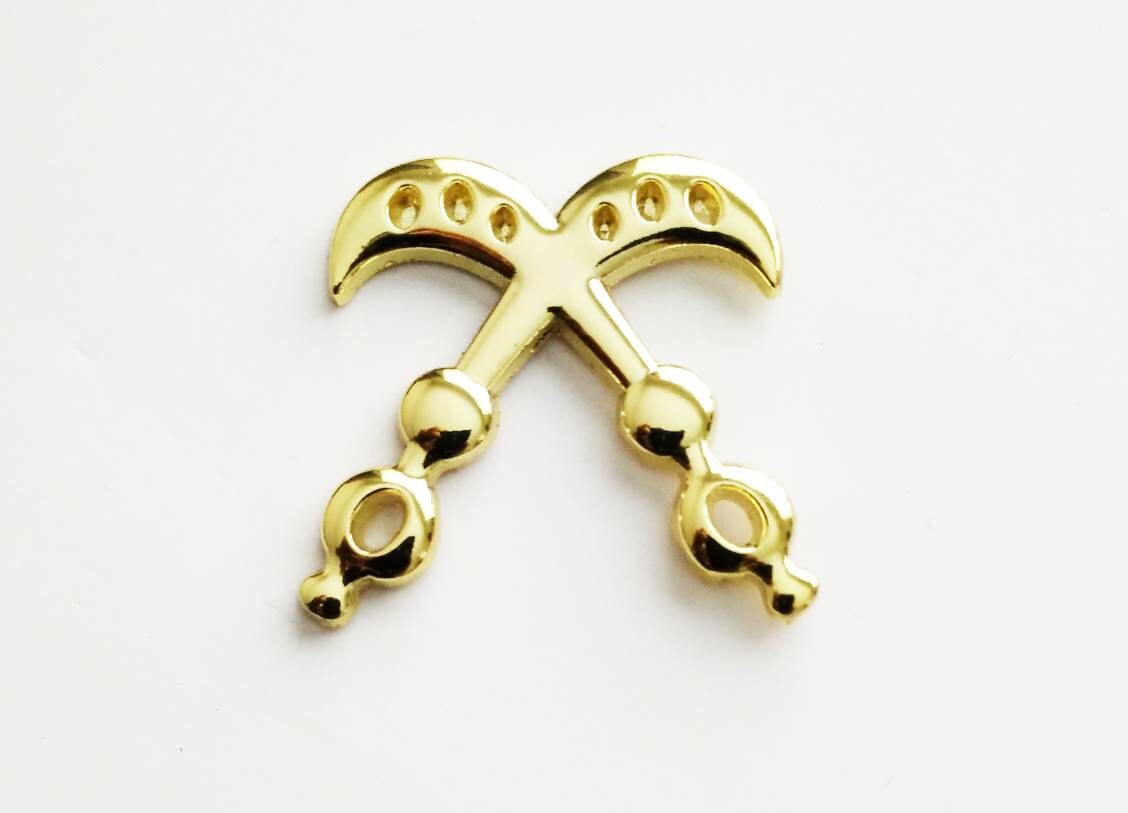 Unisex Gift for Men and Ladies AKOFENA HEROISM Gold Plated Adinkra ...