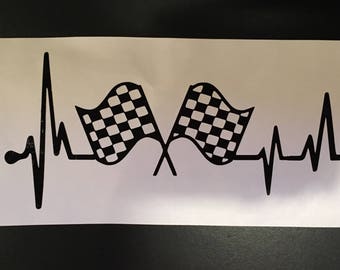 Checkered flag decal | Etsy
