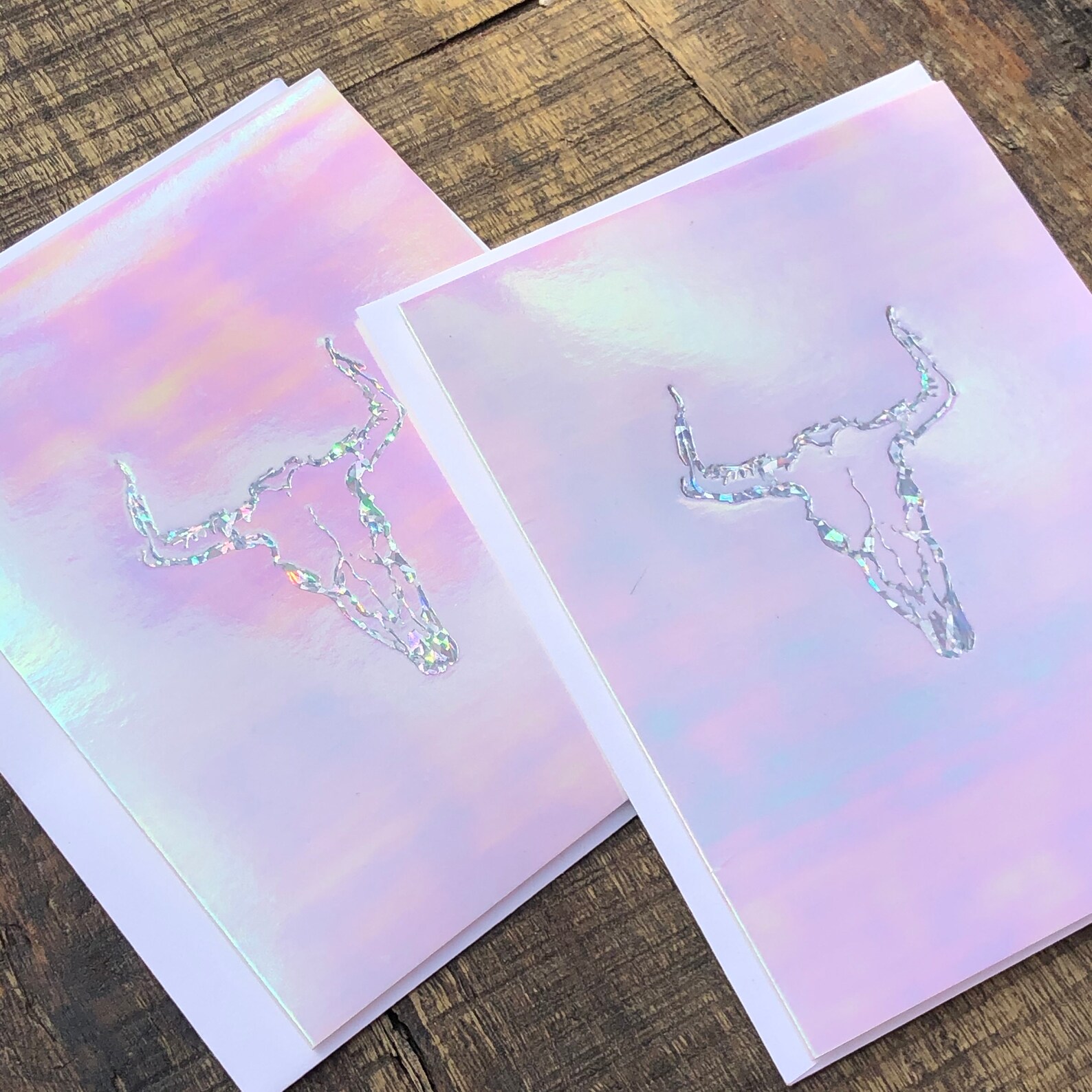 Opal Cow Skull Cards (set of 7 Cards) - Etsy