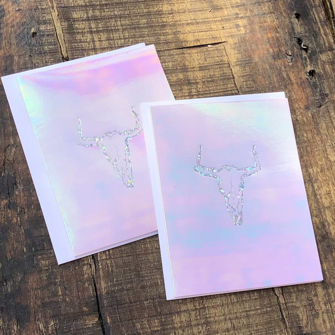 Opal Cow Skull Cards (set of 7 Cards) - Etsy