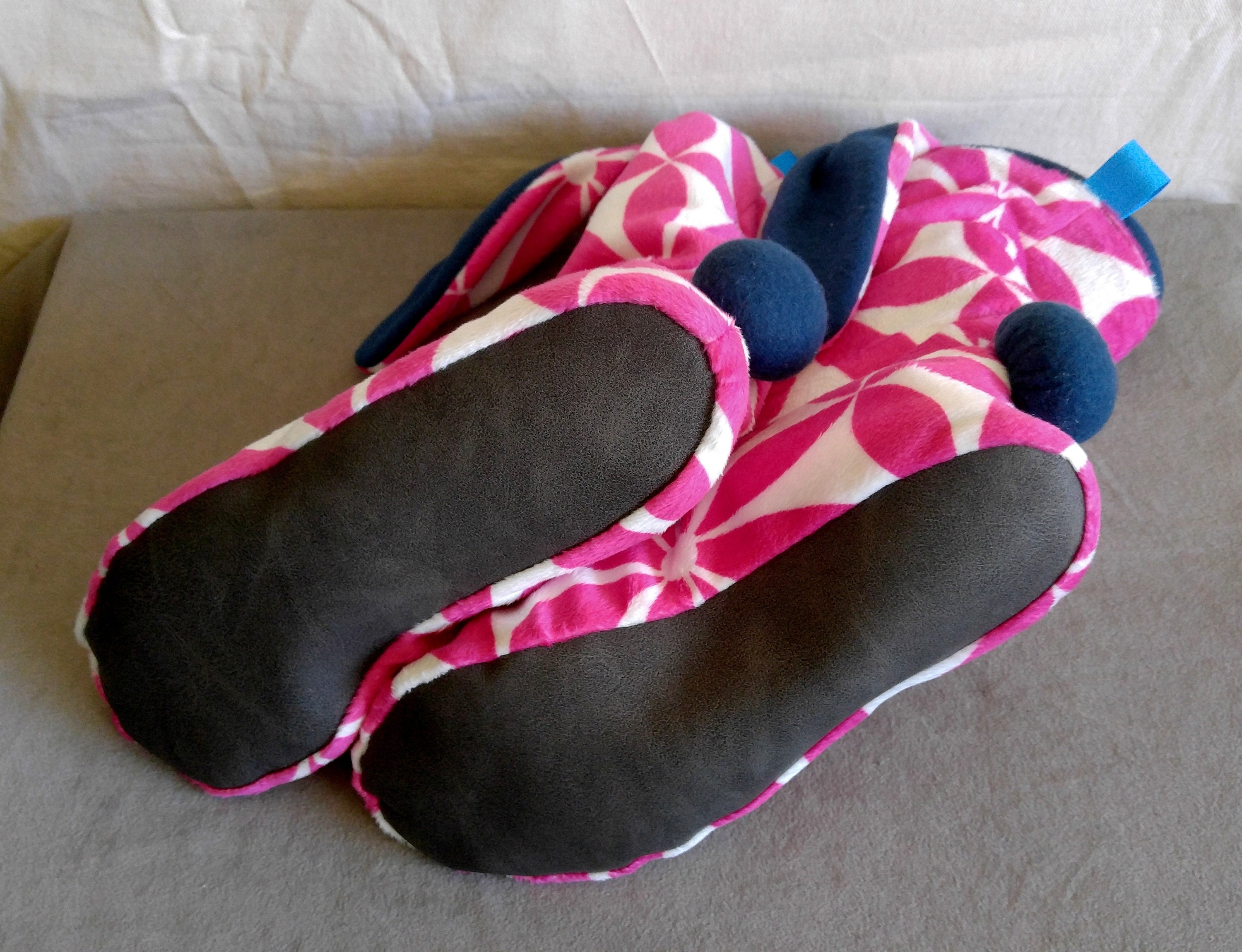 Rabbit Ears Slippers Bunny Home Shoes Boots Soft Warm Plush Flees Hand ...