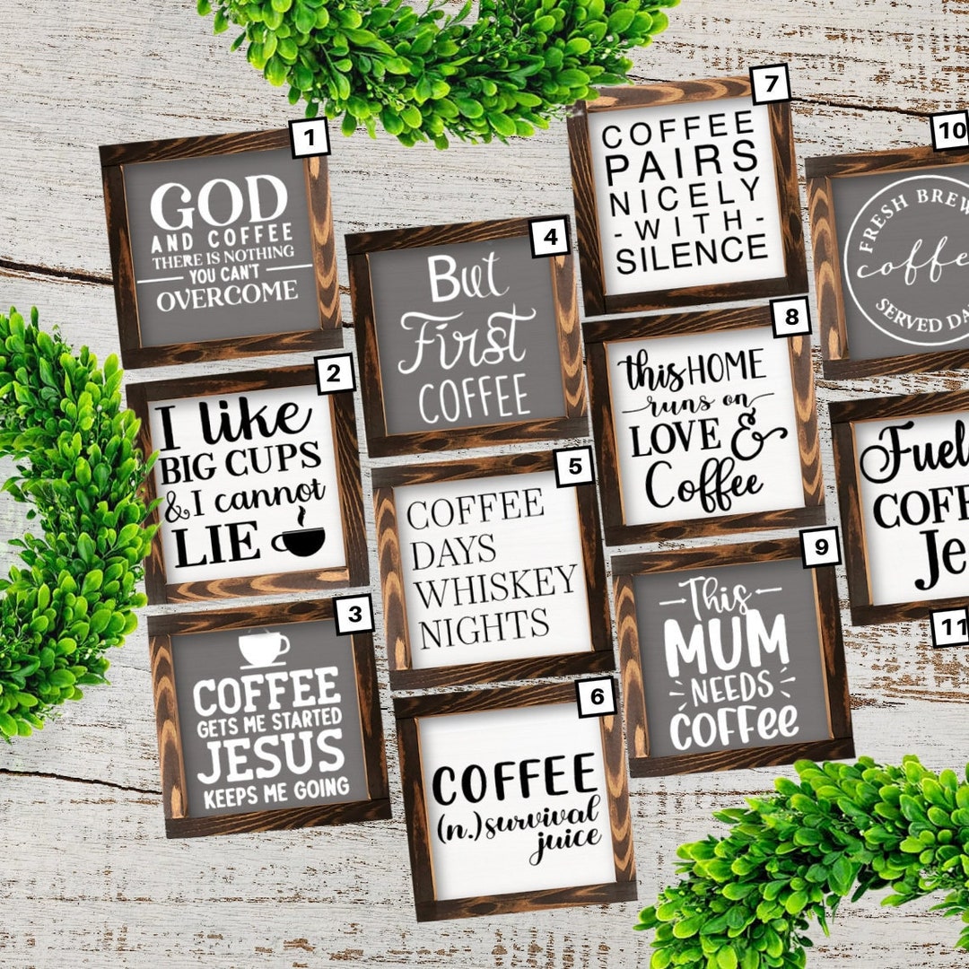 Set of 4 Coffee Signs Coffee Bar Decor Coffee Lover but - Etsy