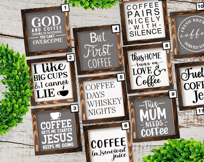 Set of 4 Coffee Signs Coffee Bar Decor Coffee Lover but First Coffee ...