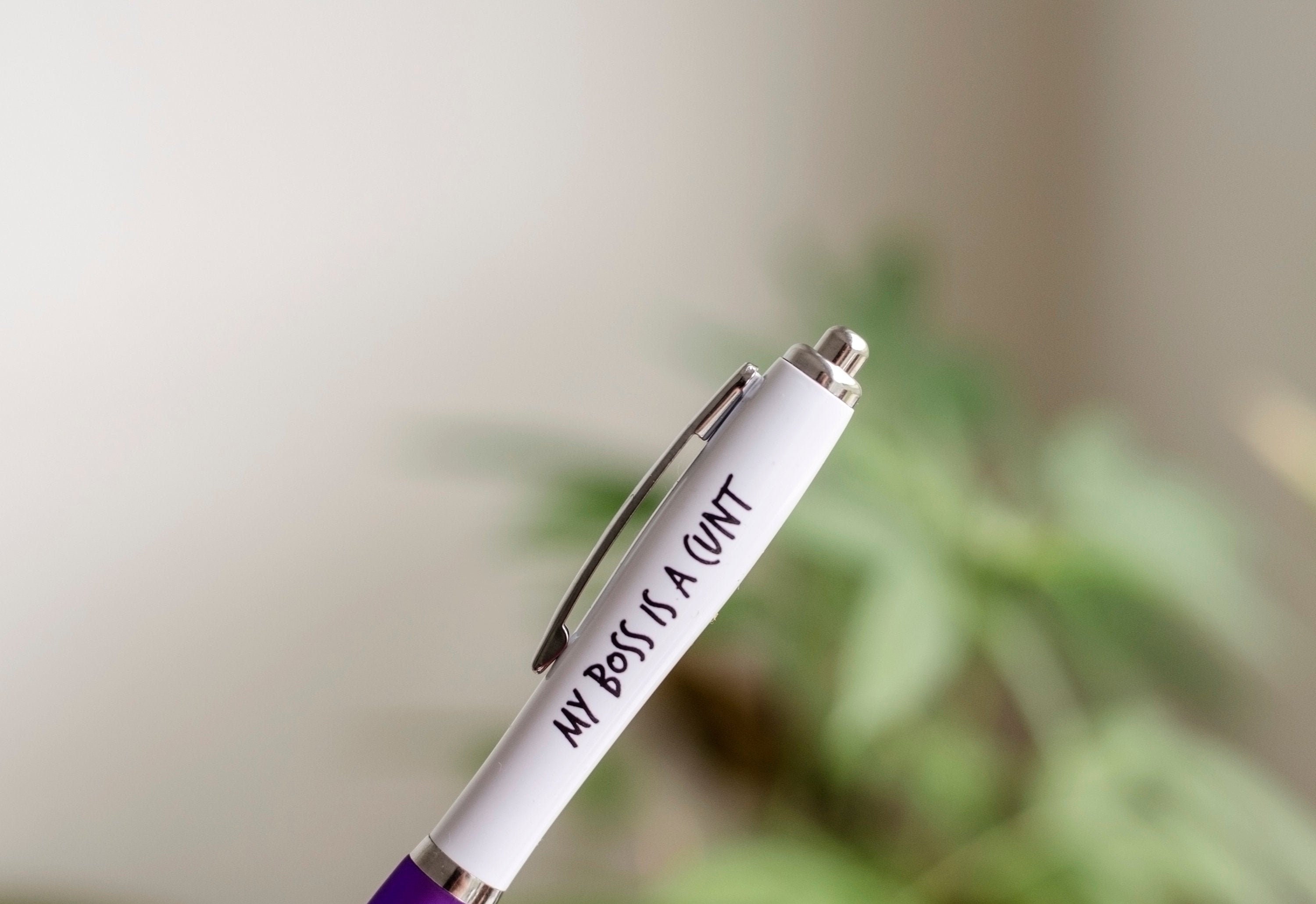 SWEARY PENS / Funny Rude Pens / Adults Only / My Boss is a Cnt - Etsy