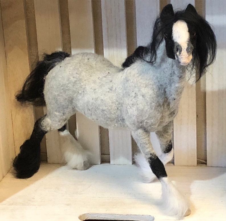 Needle Felt Blue Roan Gypsy Vanner Horse - Etsy