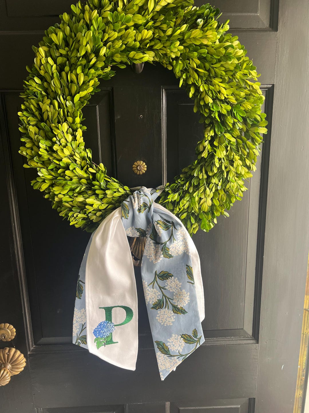 Embroidered Hydrangea Wreath Sash - Etsy