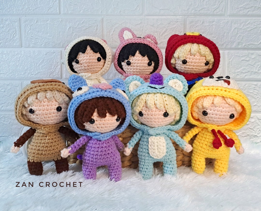 Crochet Amigurumi Kpop BTS in Bt21 Costume, English PDF Pattern - Etsy