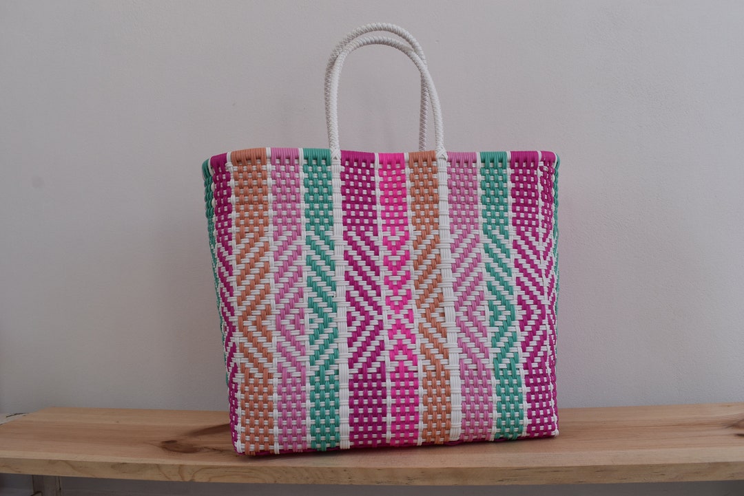 Large Woven Bag. Ideal for the Beach and Shopping Easy to - Etsy
