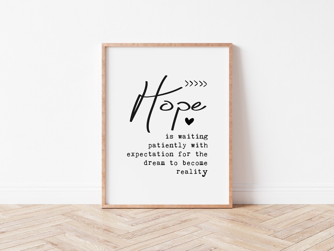 HOPE Art, Hope Defined, Printable Wall Art, Home Decor, Print, Quote ...