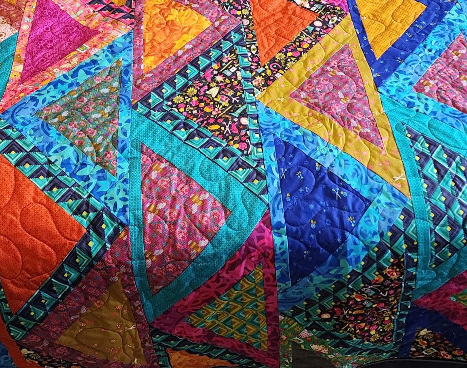 Modern Patchwork Quilt, Allison Glass Fabric, Handmade 70"x95" - Etsy