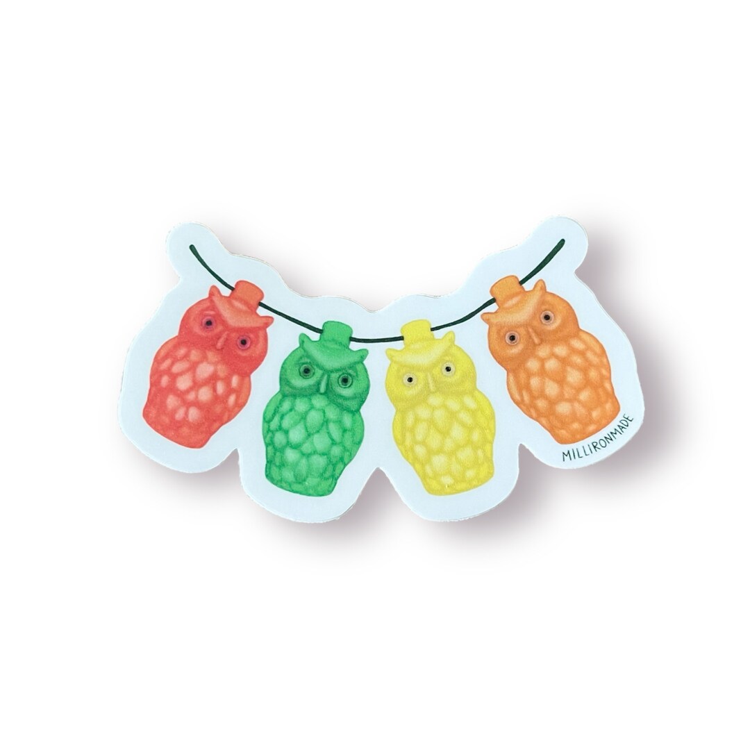 Owl String Lights Vinyl Sticker - Etsy