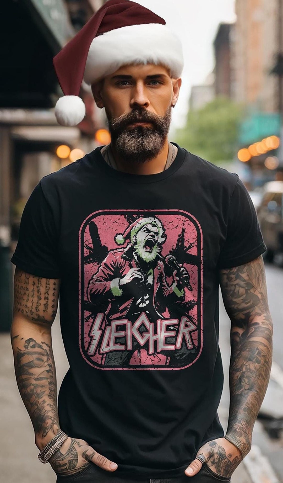 Metalhead Christmas Sleigher T-shirt – Punk Rock Holiday Gift for ...