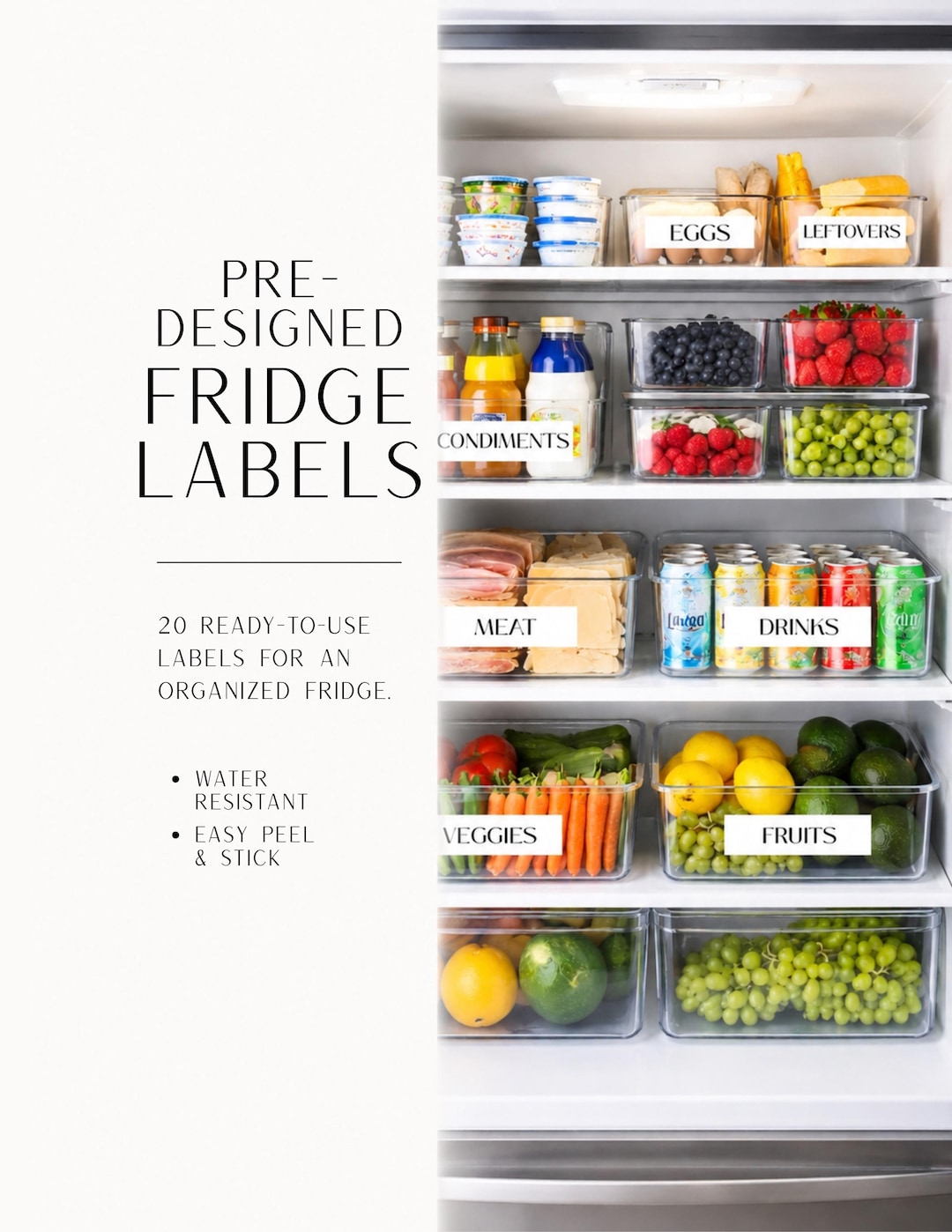 Fridge Organization Labels | Refrigerator Labels for Food Containers ...
