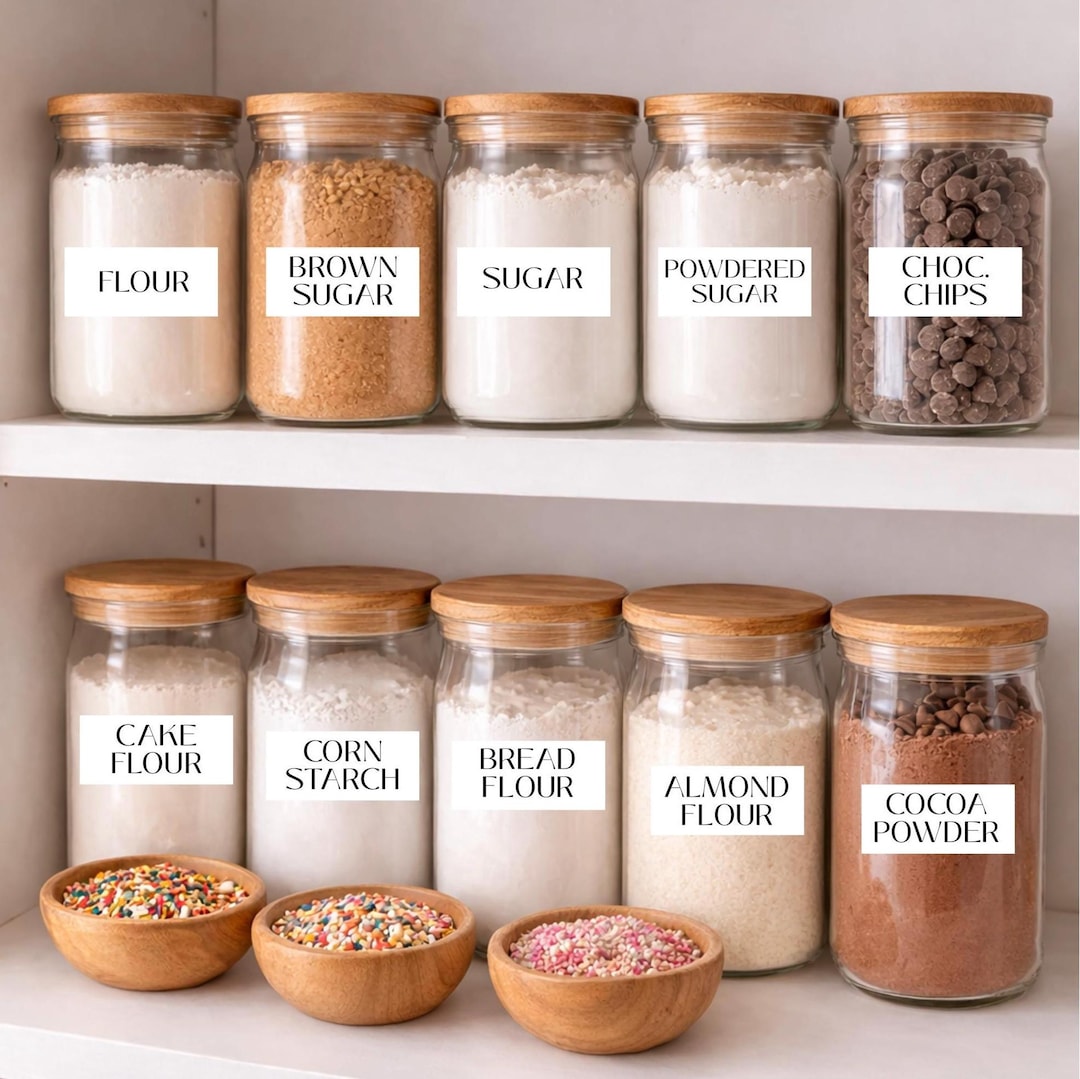 Baking Ingredient Labels | Pantry Jar Labels | Baking Container Labels ...