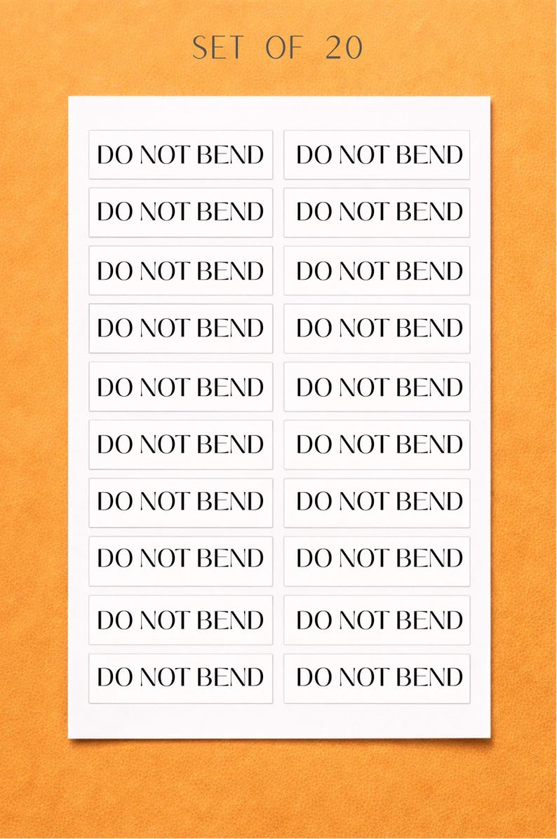 Do Not Bend Labels | Important Document Stickers | Envelope Protection ...