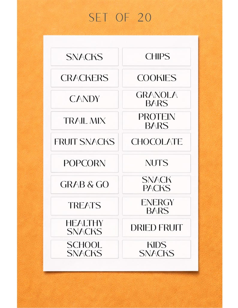 Snack Pantry Labels | Snack Bin Labels | Pantry Organization Labels ...
