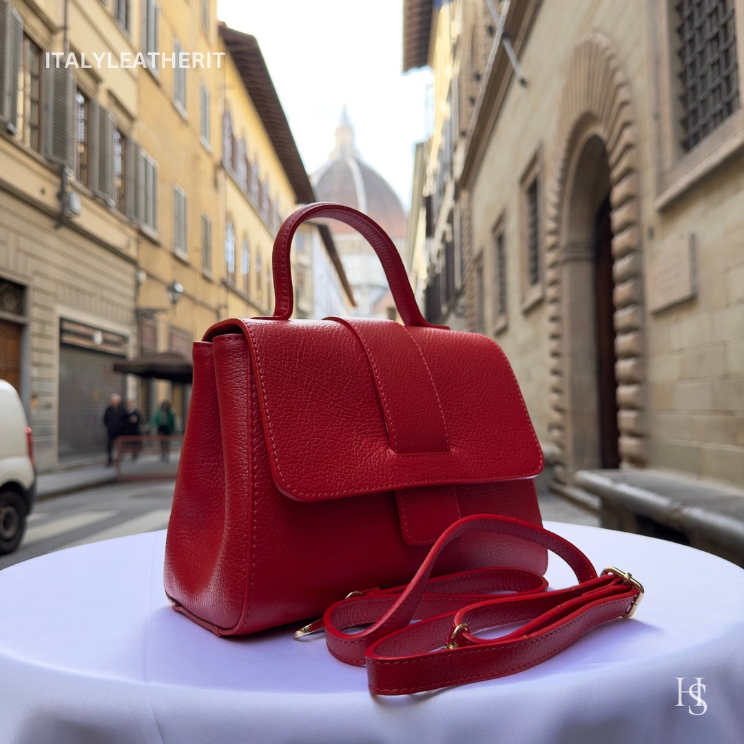 Italian Handmade Leather Bags for Women | Elegant Red Leather Handbag ...