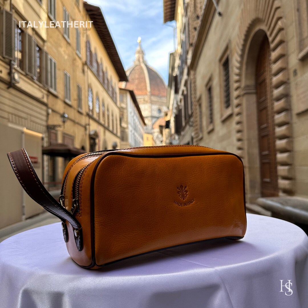 Italian Handmade Leather Toiletry Unisex From Florence, Made in Italy ...