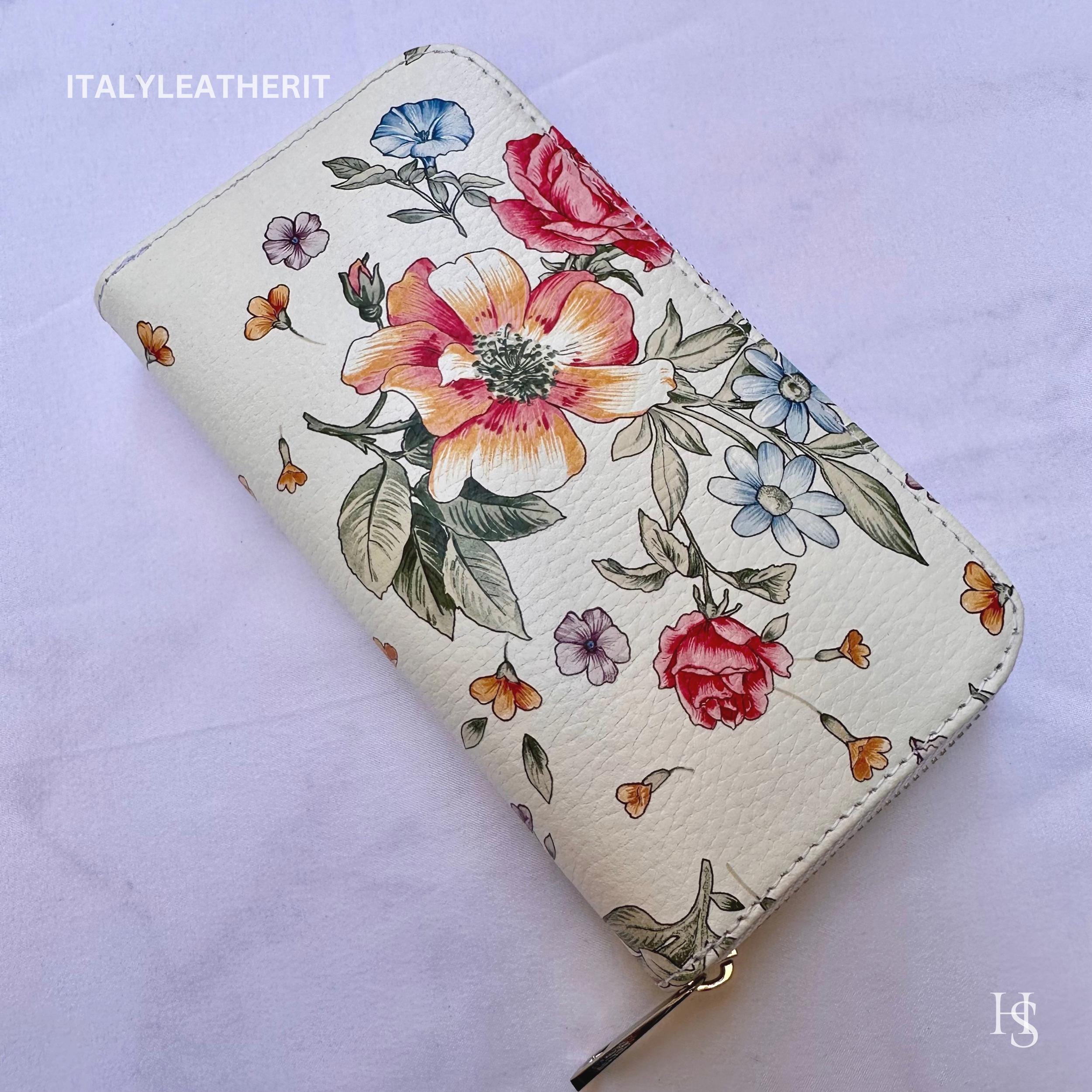 Italian Leather Wallet: Handmade Floral Wallet, Florence Craftsmanship ...