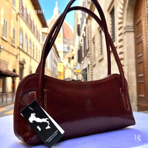 Handmade Italian Leather Tote, Elegant Shoulder Bag, Florence - Etsy