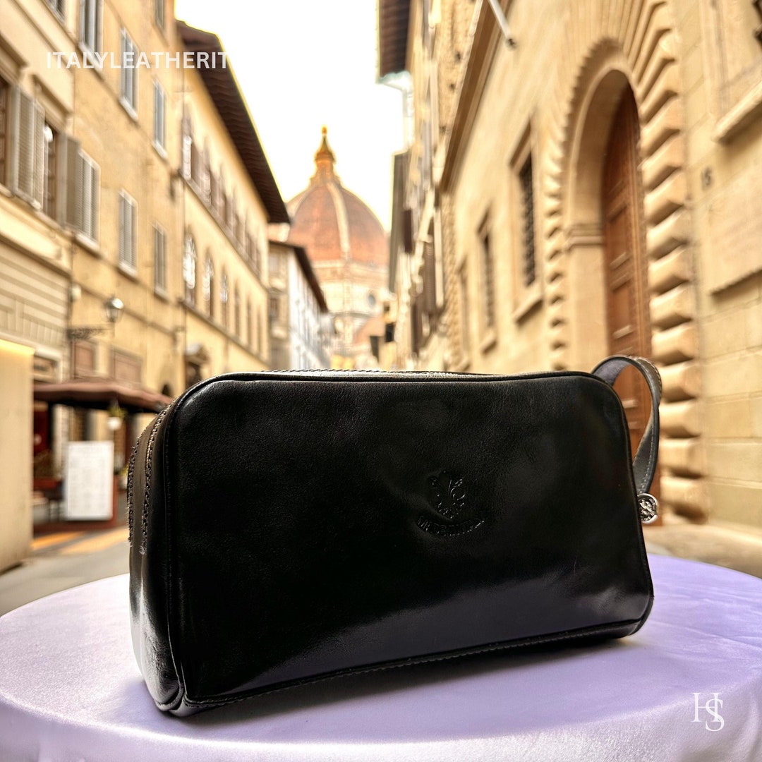 Italian Handmade Italian Leather Toiletry Unisex From Florence Ll Made ...