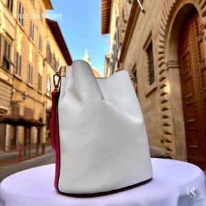 Handmade Italian Leather Bucket Bag for Women, Made in Italy ...