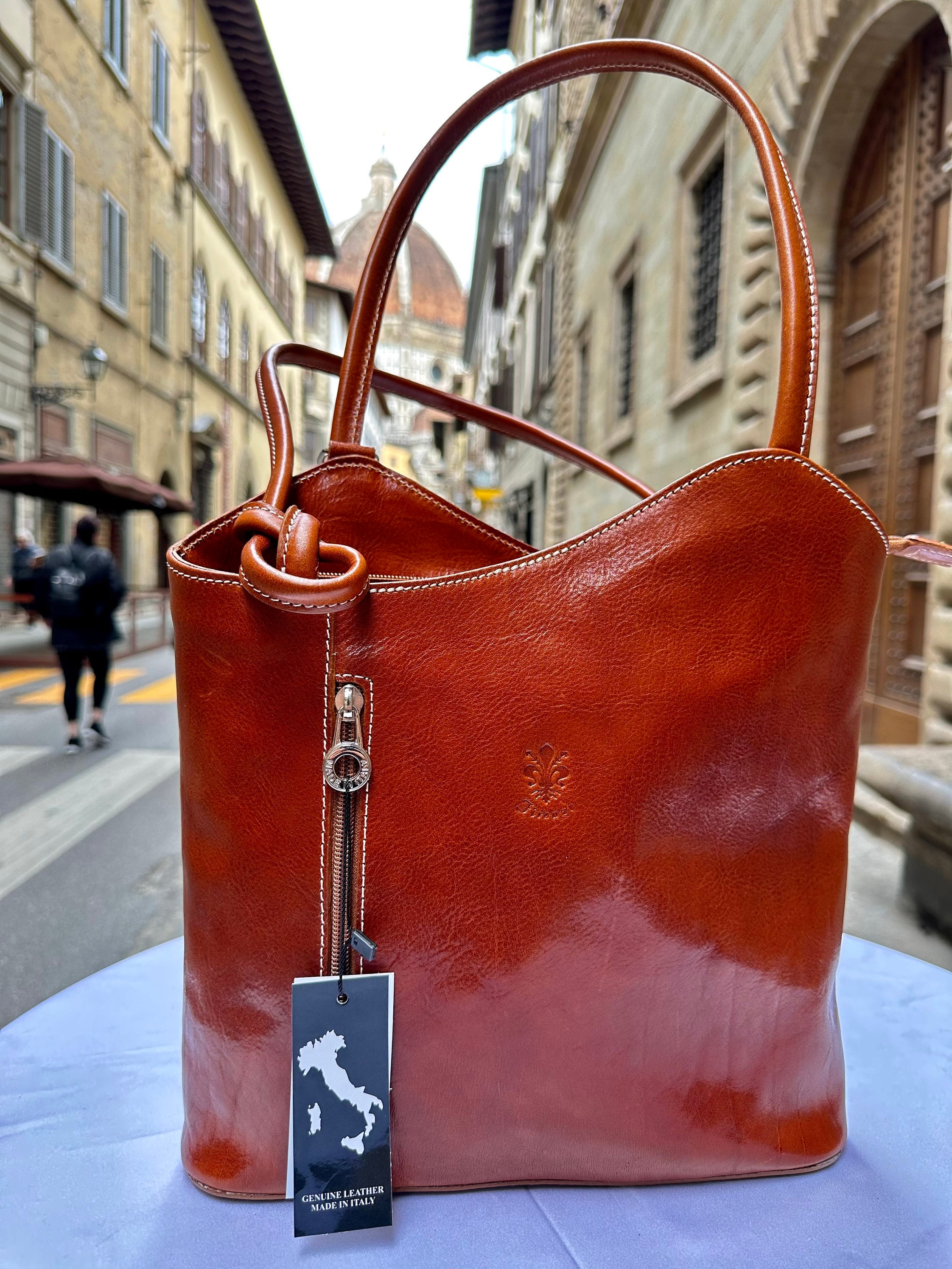 Italian Leather Convertible Tote Backpack for Women, Made in Italy - Etsy