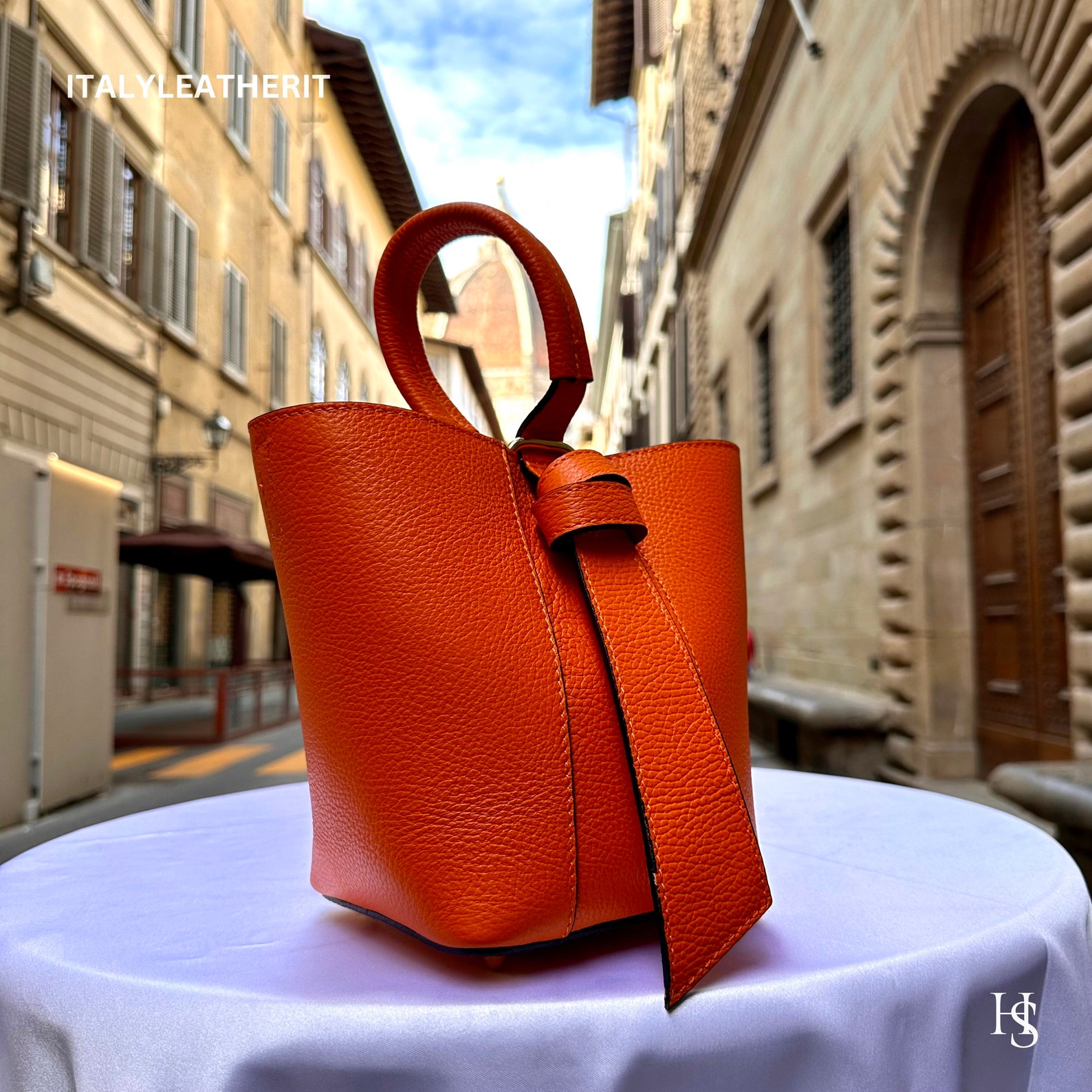 Italian Handmade Leather Bags for Women From Florence | Orange Bucket ...