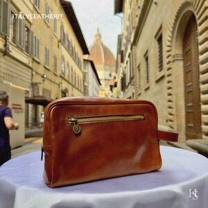 Italian Handmade Italian Leather Toiletry Unisex From Florence Ll Made ...