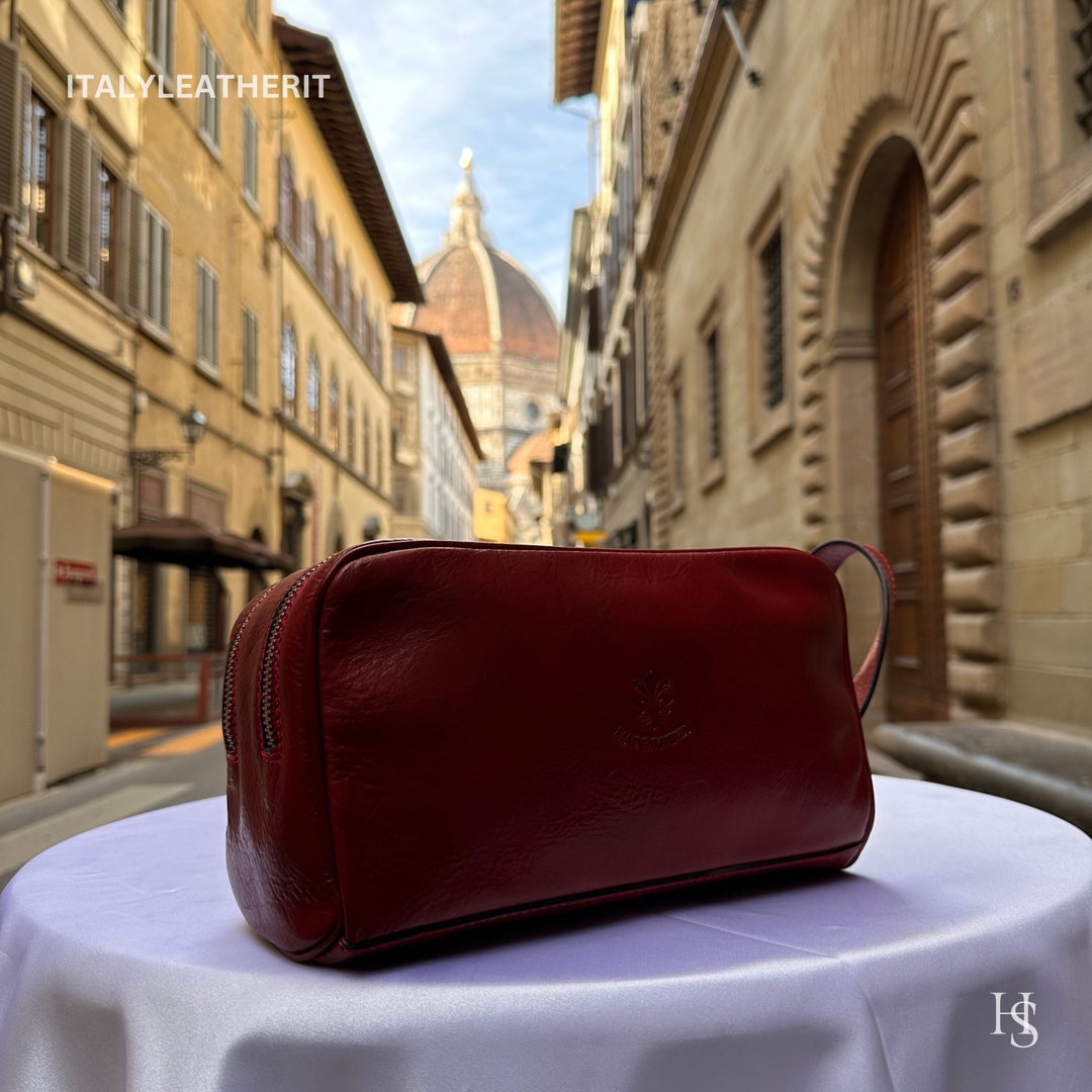 Italian Handmade Italian Leather Toiletry Unisex From Florence Ll Made ...