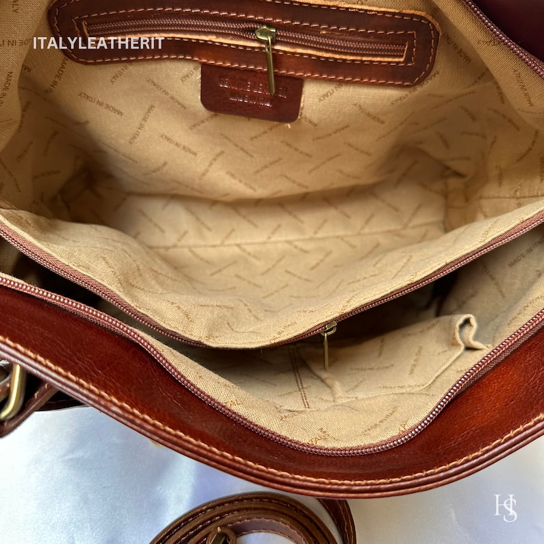 Handmade Italian Leather Tote Bag, Florence Brown Leather Purse - Etsy