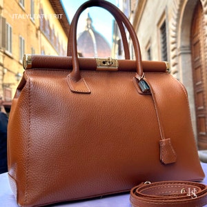 Italian Handmade Leather Bags for Women, Elegant Leather Tote With Lock ...
