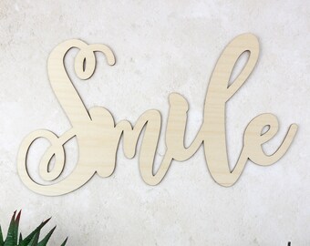 Wooden Smile Sign | Etsy