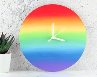 Rainbow clock | Etsy