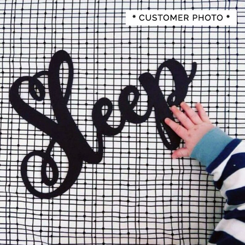 Sleep Sign Wooden Word Wall Art Sleep Script Word Sign | Etsy