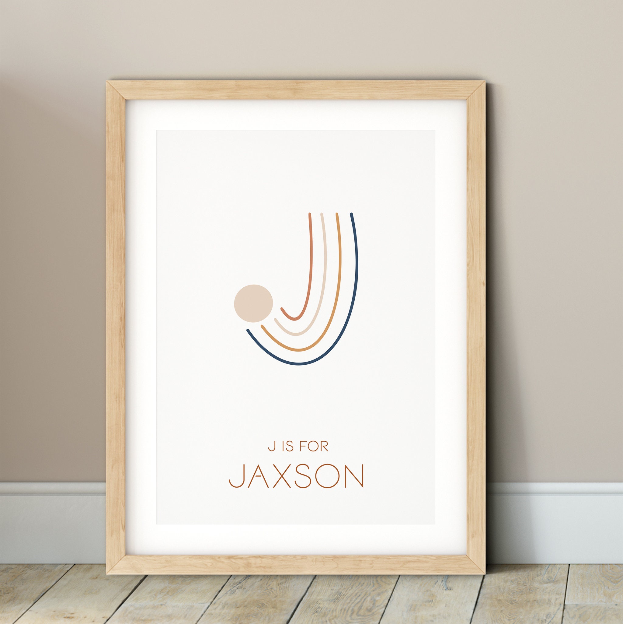 Personalised Boho Initial Print Neutral Prints Boho Name | Etsy