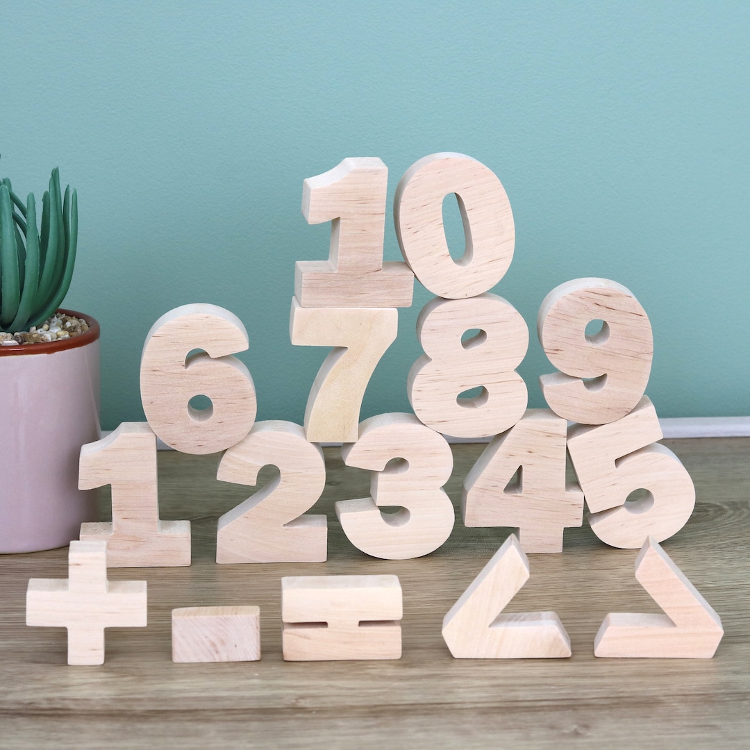Wooden Numbers Set | Educational Numbers 1-10 | Wooden Math Set ...