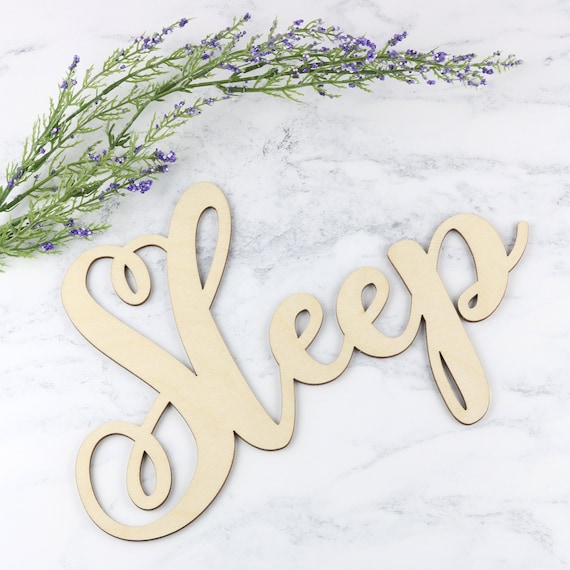 Sleep Sign Wooden Word Wall Art Sleep Script Word Sign | Etsy