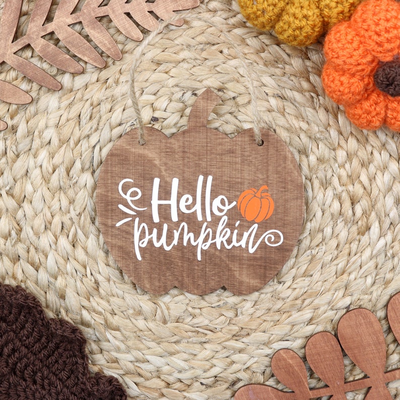 Hello Pumpkin Plaque Boho Autumn Decor Rustic Farmhouse - Etsy UK