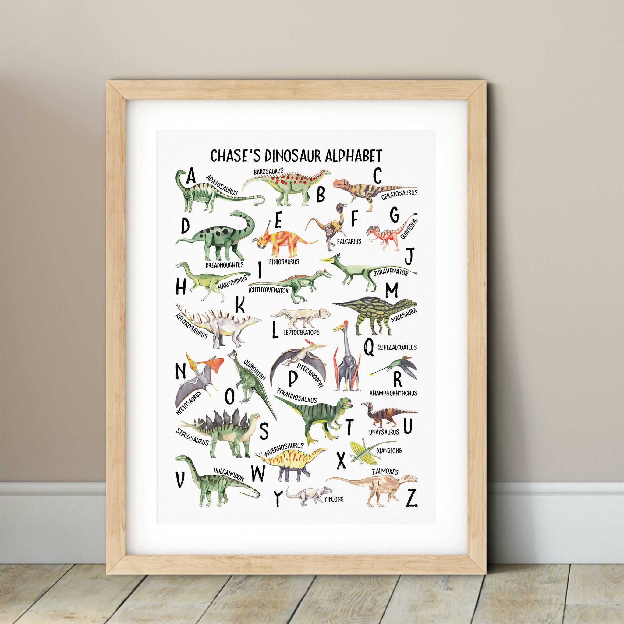 Set of 3 Prints | Dinosaur Alphabet Print | Read Print | Play Print ...