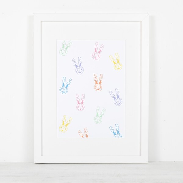 Geometric Rabbit - Etsy