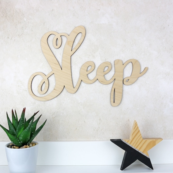 Sleep Sign Wooden Word Wall Art Sleep Script Word Sign - Etsy UK