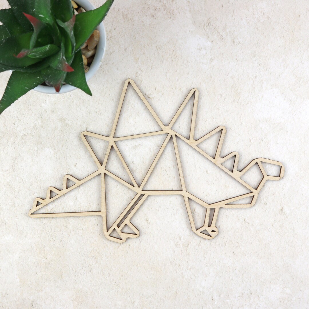 Geometric Stegosaurus Shape | Geometric Dinosaur Decor | Dinosaur Home ...