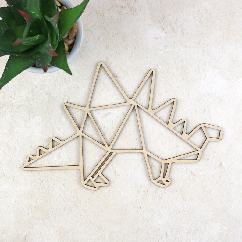 Geometric Stegosaurus Shape Geometric Dinosaur Decor | Etsy