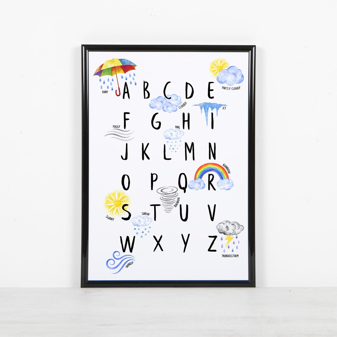 Weather Alphabet Print | Montessori Print | Weather Words Learning ...