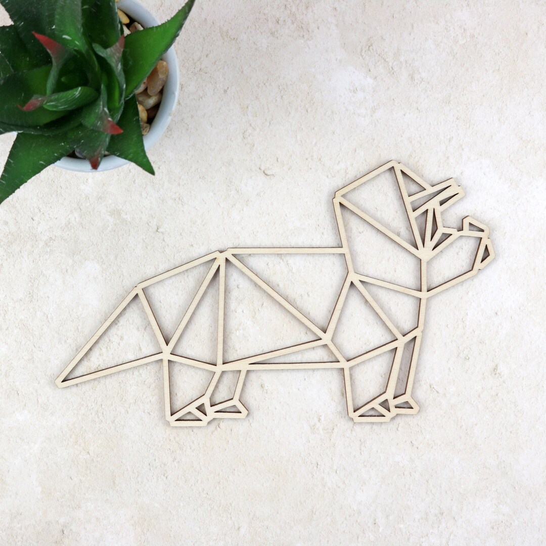 Geometric Triceratops Shape | Geometric Dinosaur Decor | Dinosaur Home ...