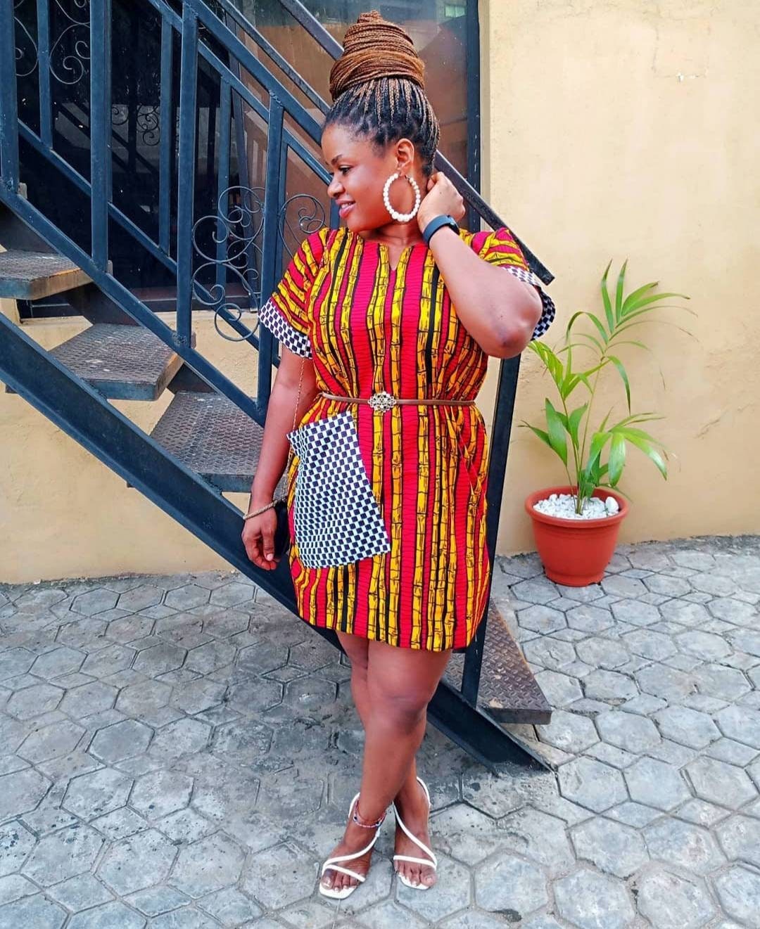 AFRICAN PRINT DRESS, Ashabi African Shift Dress, African Dress, African ...