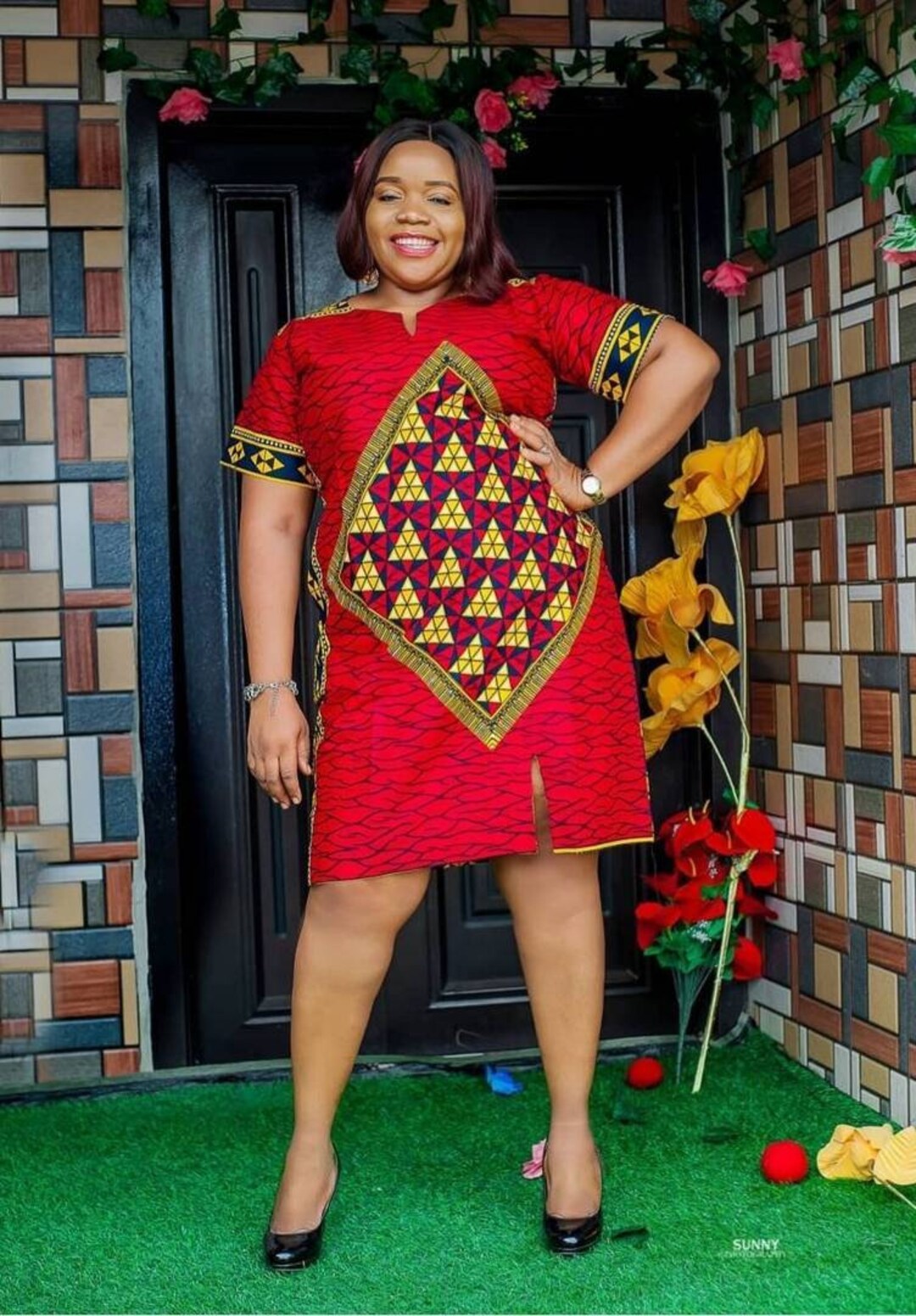 AFRICAN PRINT DRESS, Ashabi African Shift Dress, African Dress, African ...