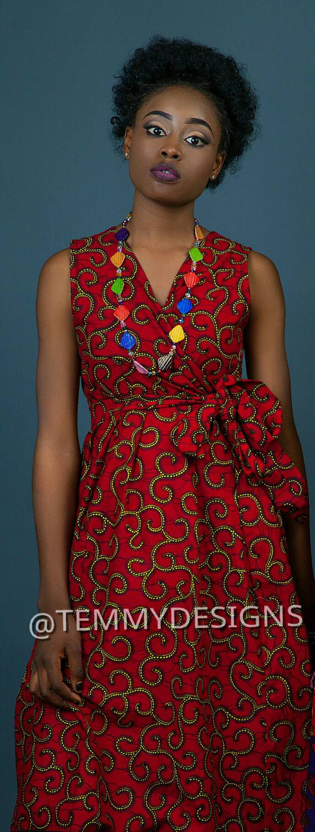 Mimi African Wrap Dress / African Dress / Ankara Wrap Dress / African ...