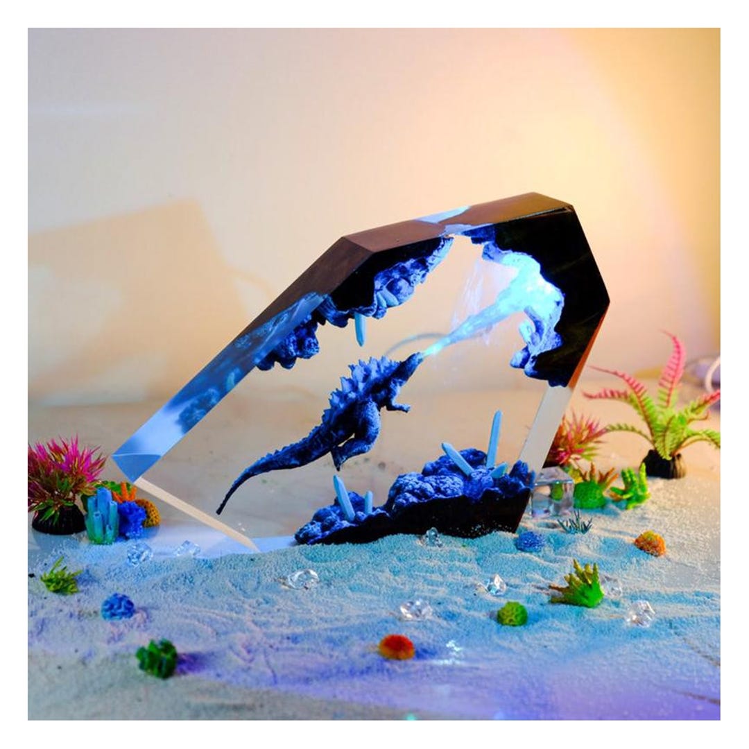 Monster God.zill.a Resin Lamp, Monster Handmade Decor Epoxy Lamp ...